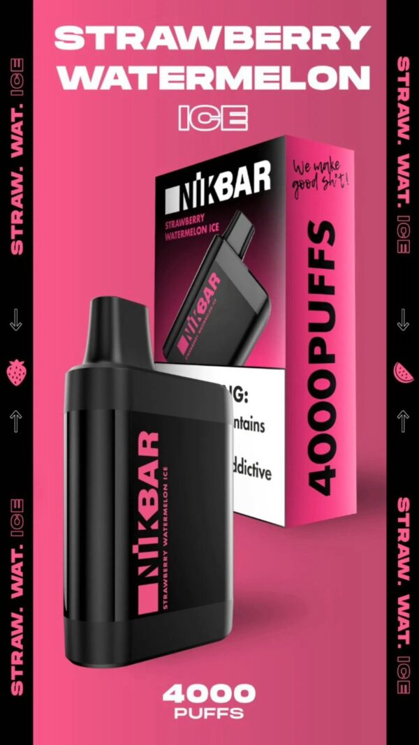 Pod Descartable Nikbar Strawberry Watermelon Ice 4000 puff - Rosario Vape Shop